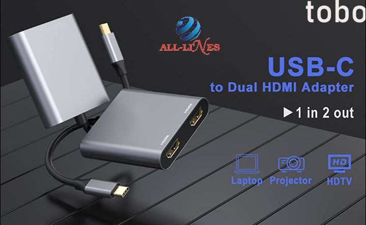 موزع من type c الى 2 شاشات hdmu, صنعاء